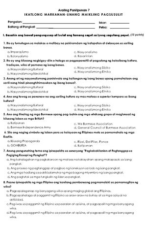 Mga Pag-aalsa sa Panahon ng Espanyol - Mga Pag-aalsa Bunsod ng mga Pang ...