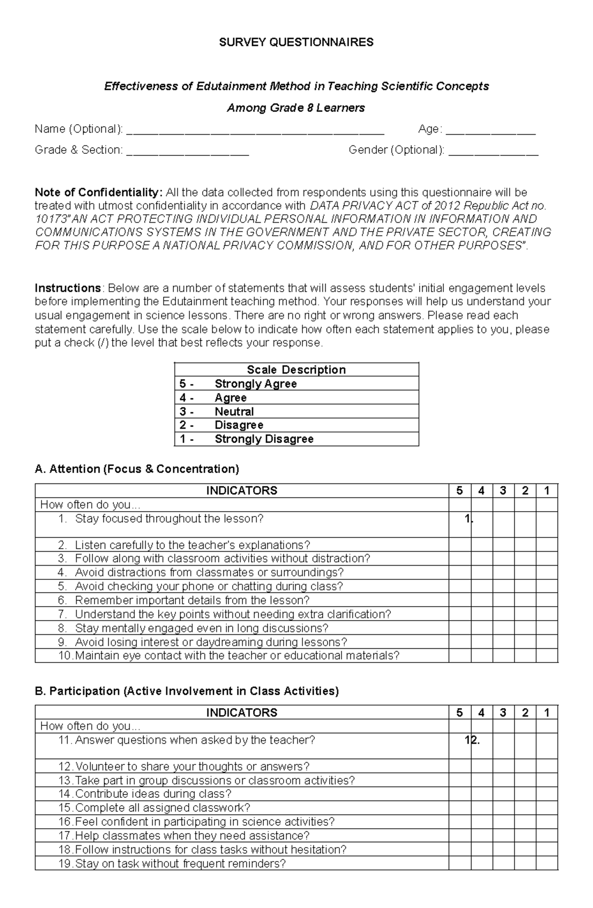 Inbound 602156289570390765 - SURVEY QUESTIONNAIRES Effectiveness of ...