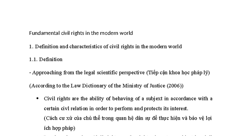 Fundamental civil rights in the modern world - Fundamental civil rights ...