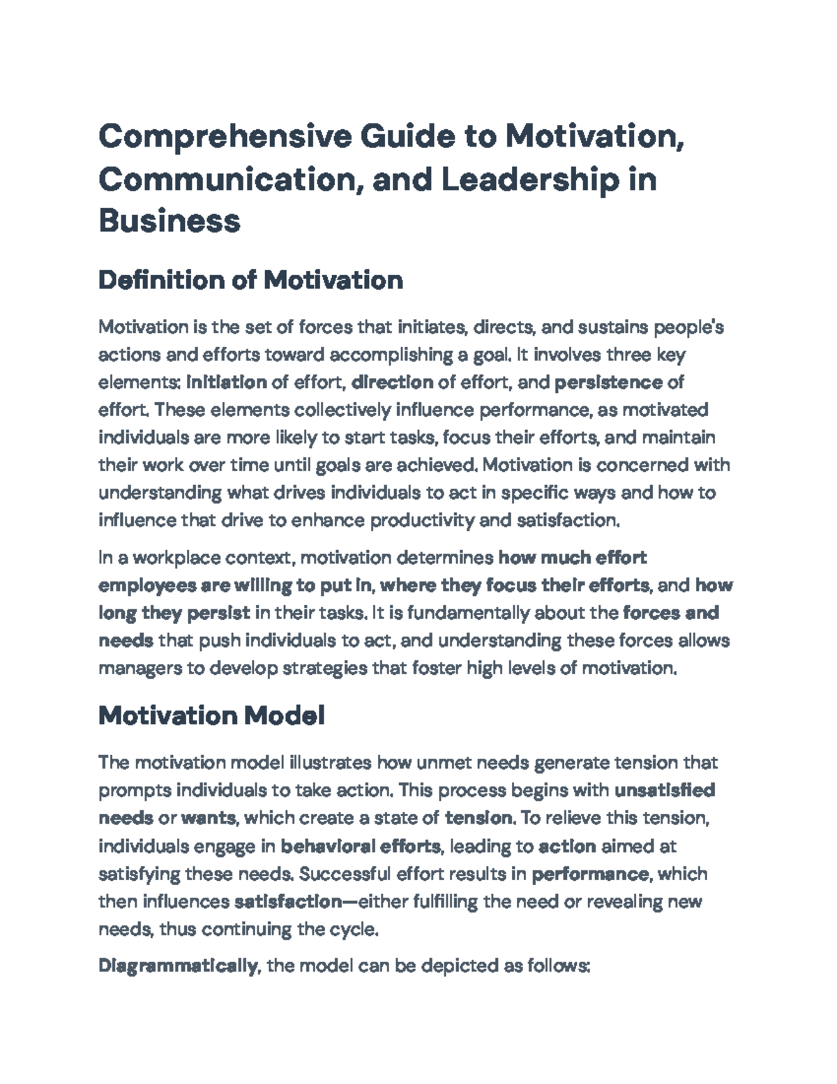 Comprehensive Guide to Motivation, Communication & Leadership ...