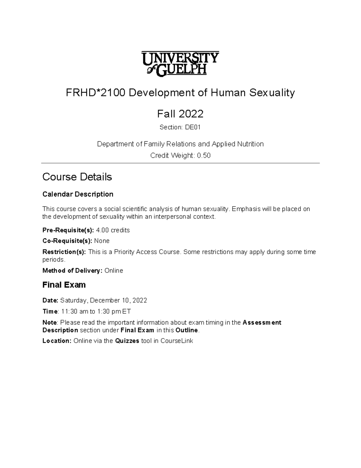 Outline FRHD2100 DE01 F22 final - FRHD*2 100 Development of Human ...