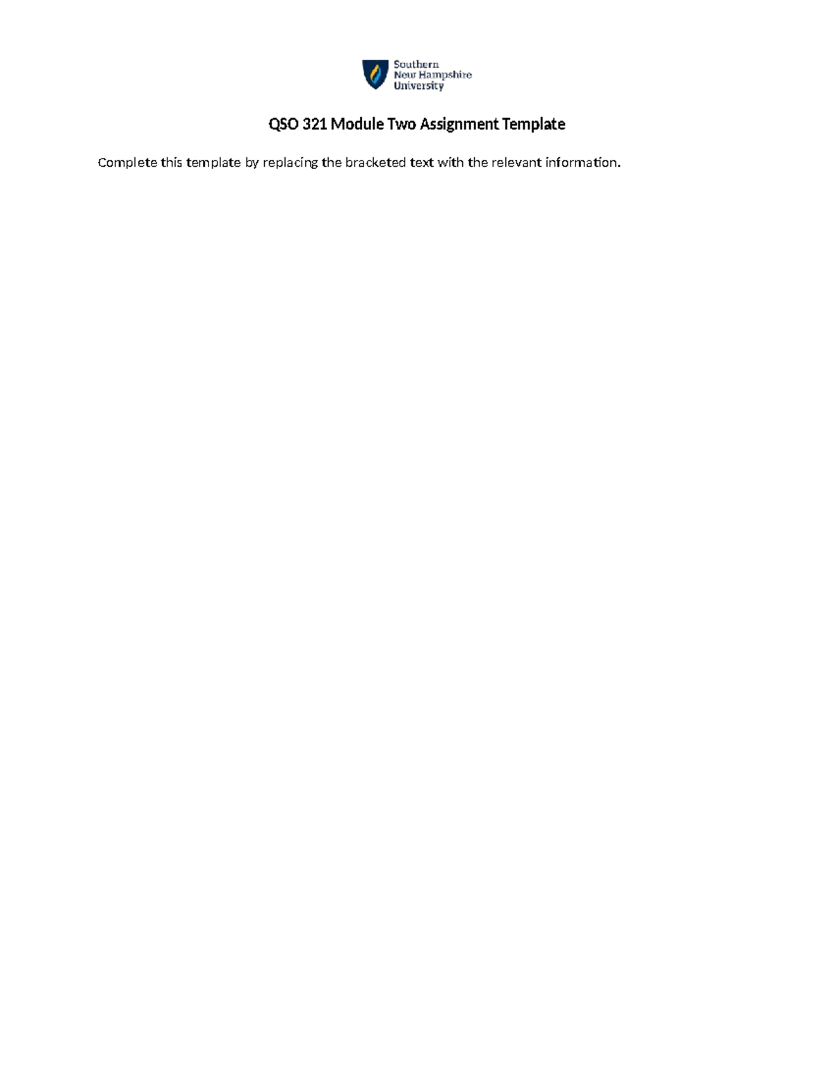 Module 2 Assignment - QSO 321 Module Two Assignment Template Complete ...
