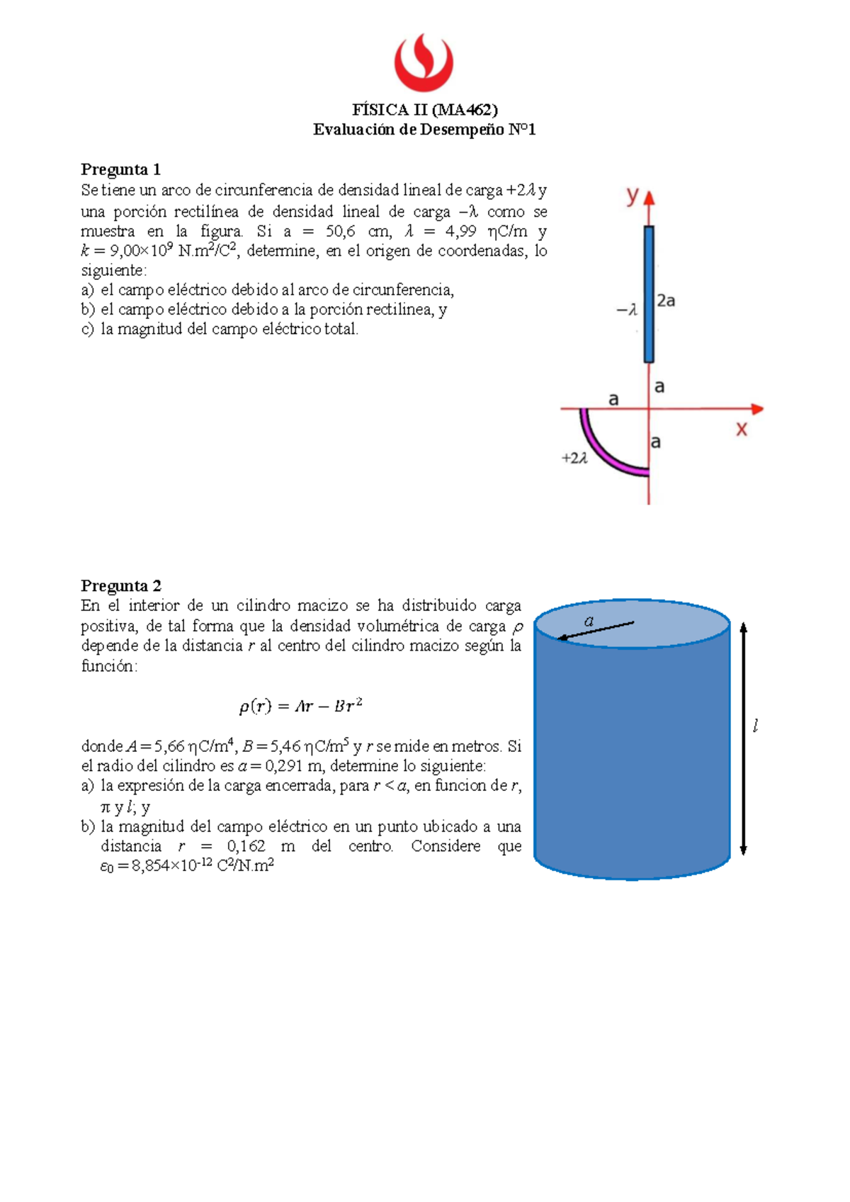 FÍSICA II (MA462) - Examen Escrito DD1 Grupo N°10 - Studocu
