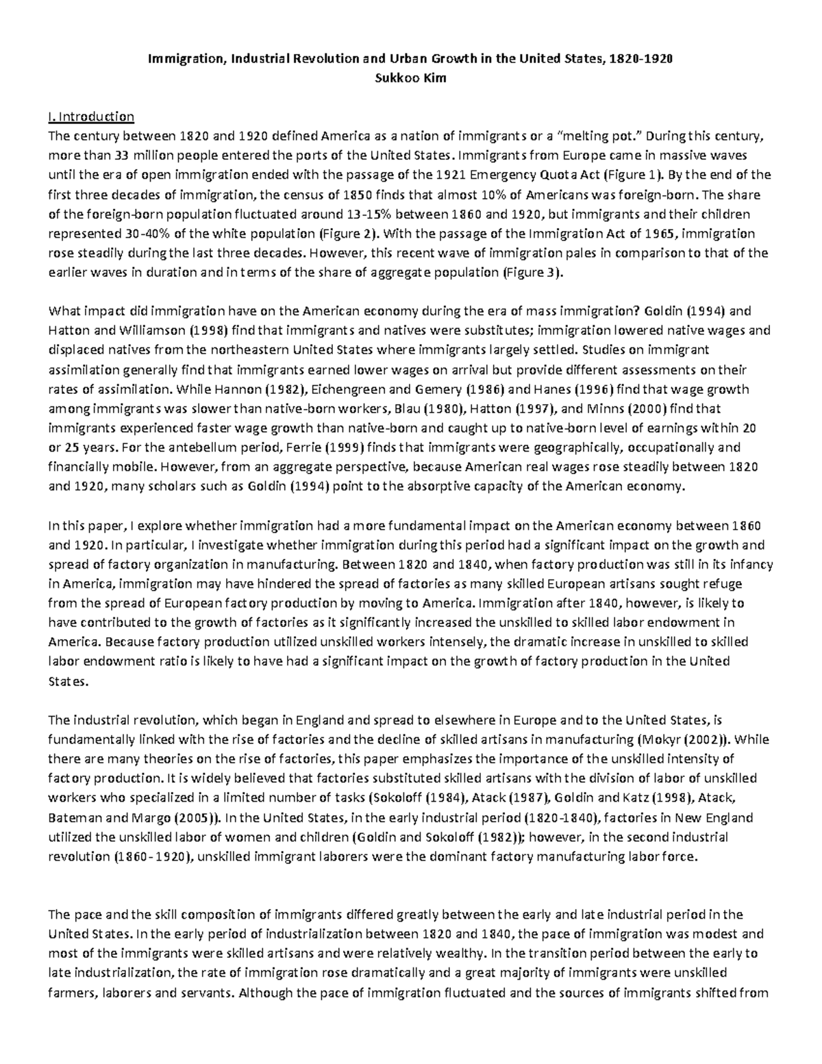 The Impact of Immigration on American Economy and Factory Growth (1820 ...