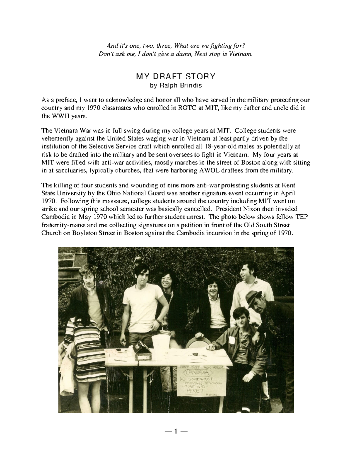 Draft Story: Protest & Resistance During the Vietnam War Era - Studocu