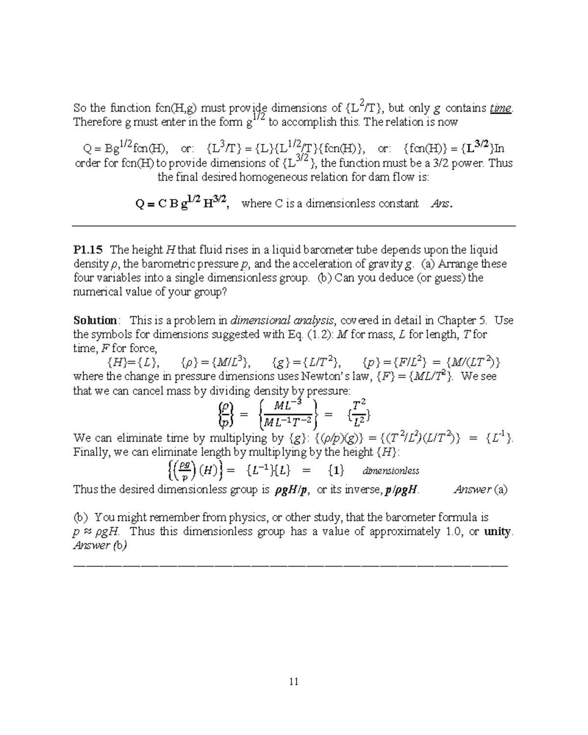 White Solutions Manual – Part 6: Dimensional Analysis in Fluid ...