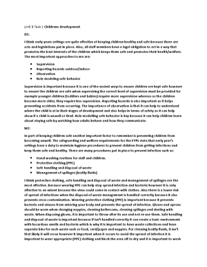 [Solved] Answer this - btec level 3 childrens development - Studocu