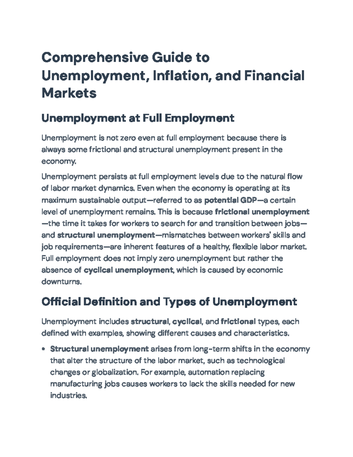 Comprehensive Guide on Unemployment Types and Economic Indicators (ECO ...