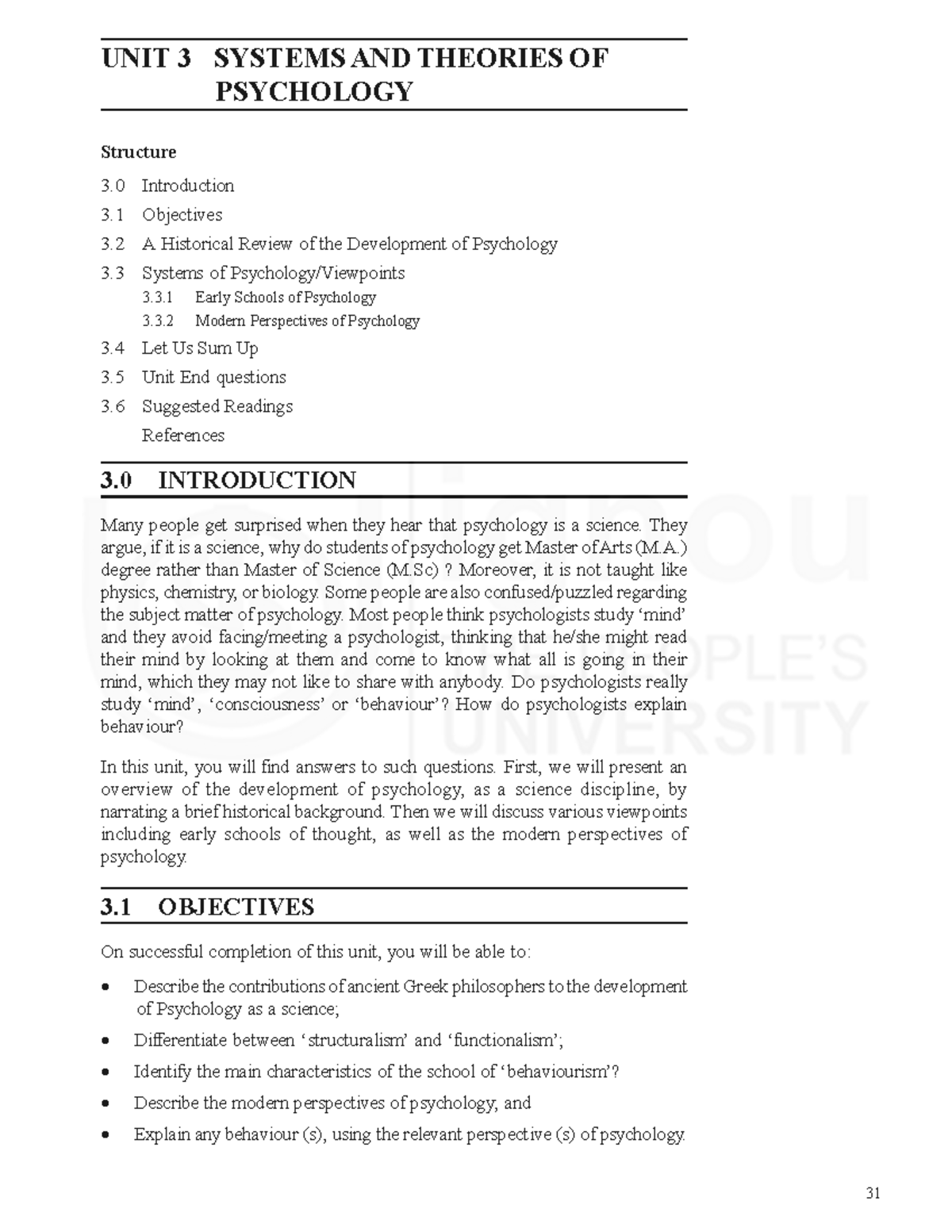 Unit 3: Systems and Theories of Psychology - Historical Perspectives ...