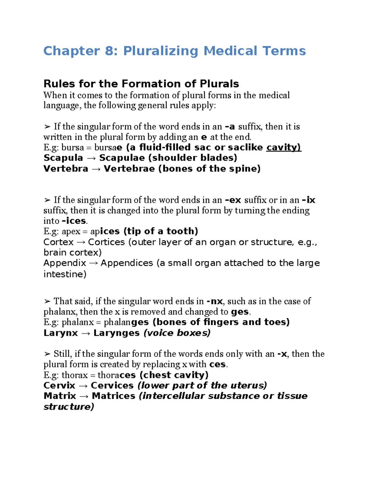 Chapter 8: Rules for Pluralizing Medical Terms in Medical Language ...