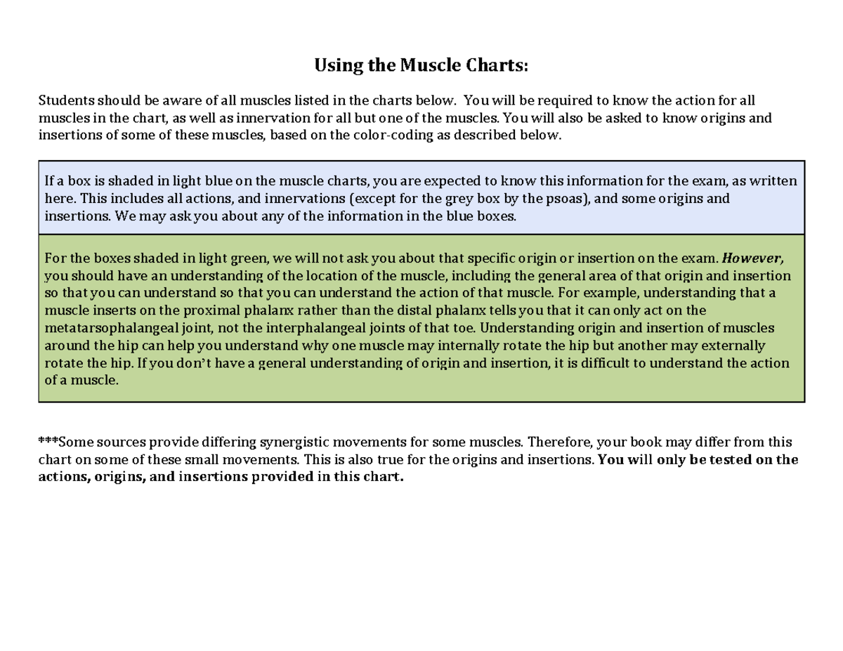 Completed Muscle Charts - Lower Extremity - Using the Muscle Charts ...