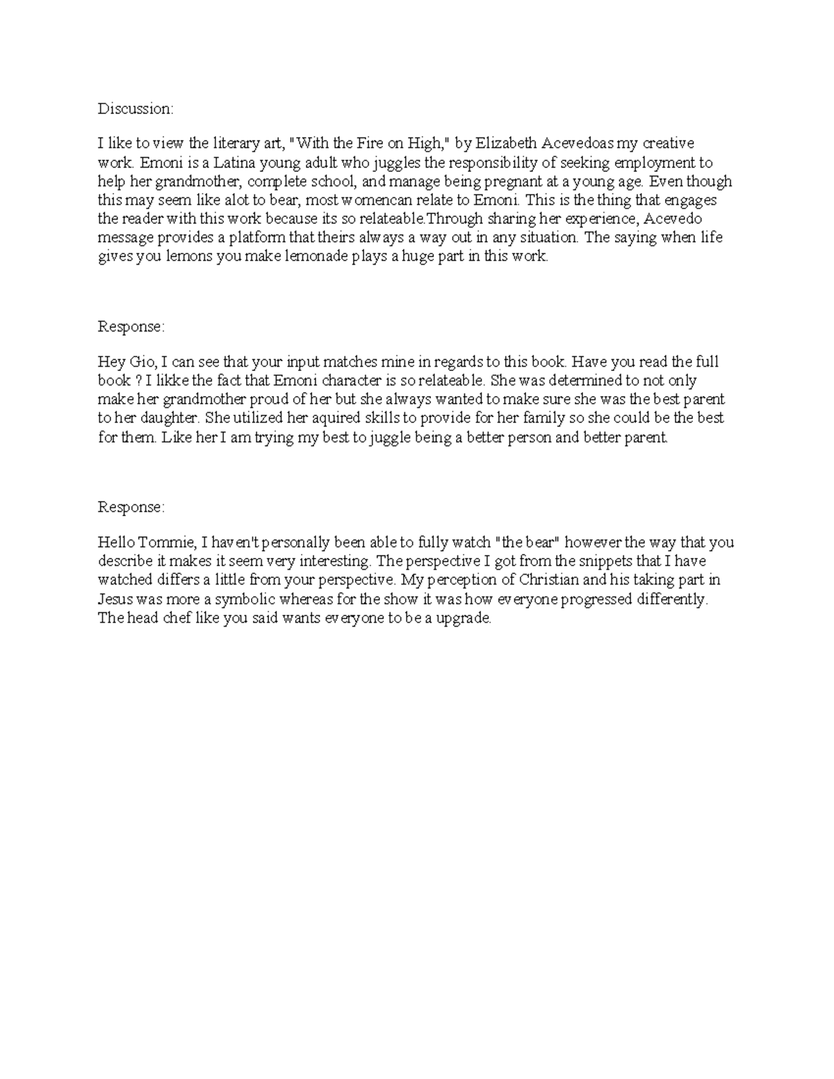 HUM 102 2-1 Discussion on Diverse Perspectives in Literature - Studocu