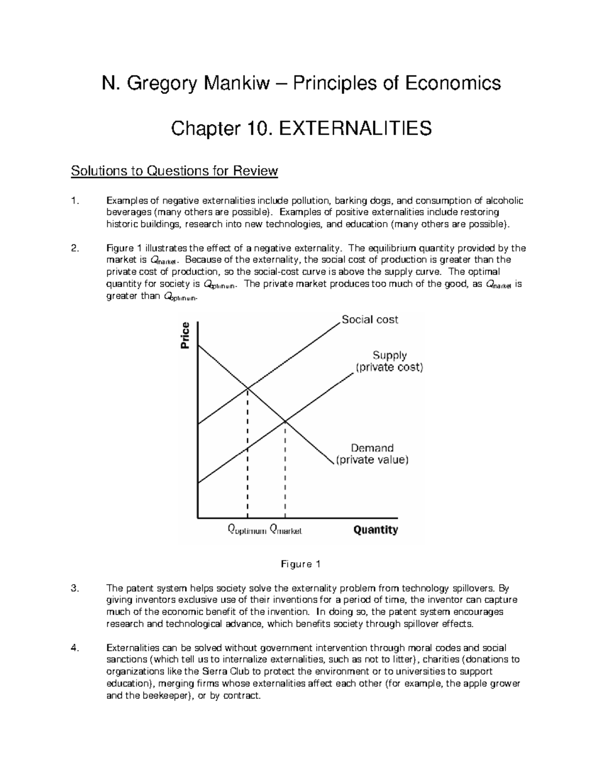 Mankiw Chapter 10Solutions Review - N. Gregory Mankiw – Principles of ...
