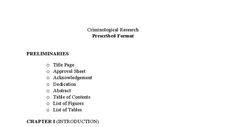 Criminological Research Thesis Format 2025-2026 - Studocu