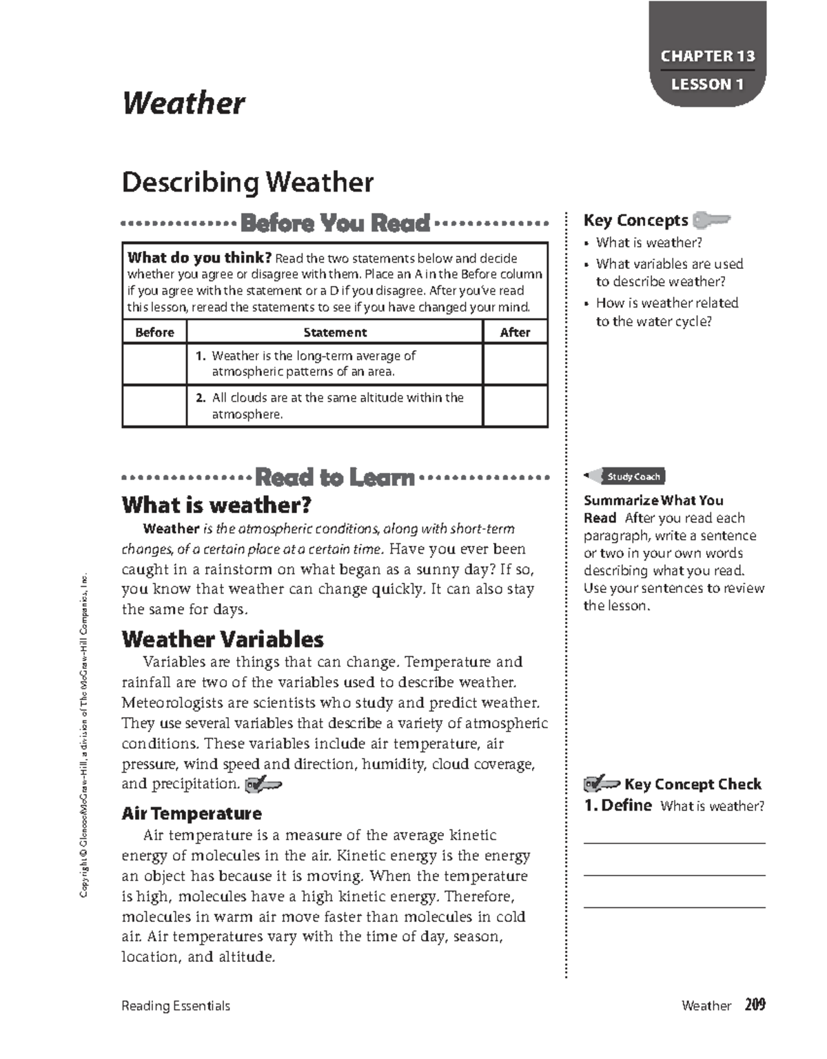 Understanding Weather and the Water Cycle: Key Concepts (CH 13, Lesson ...