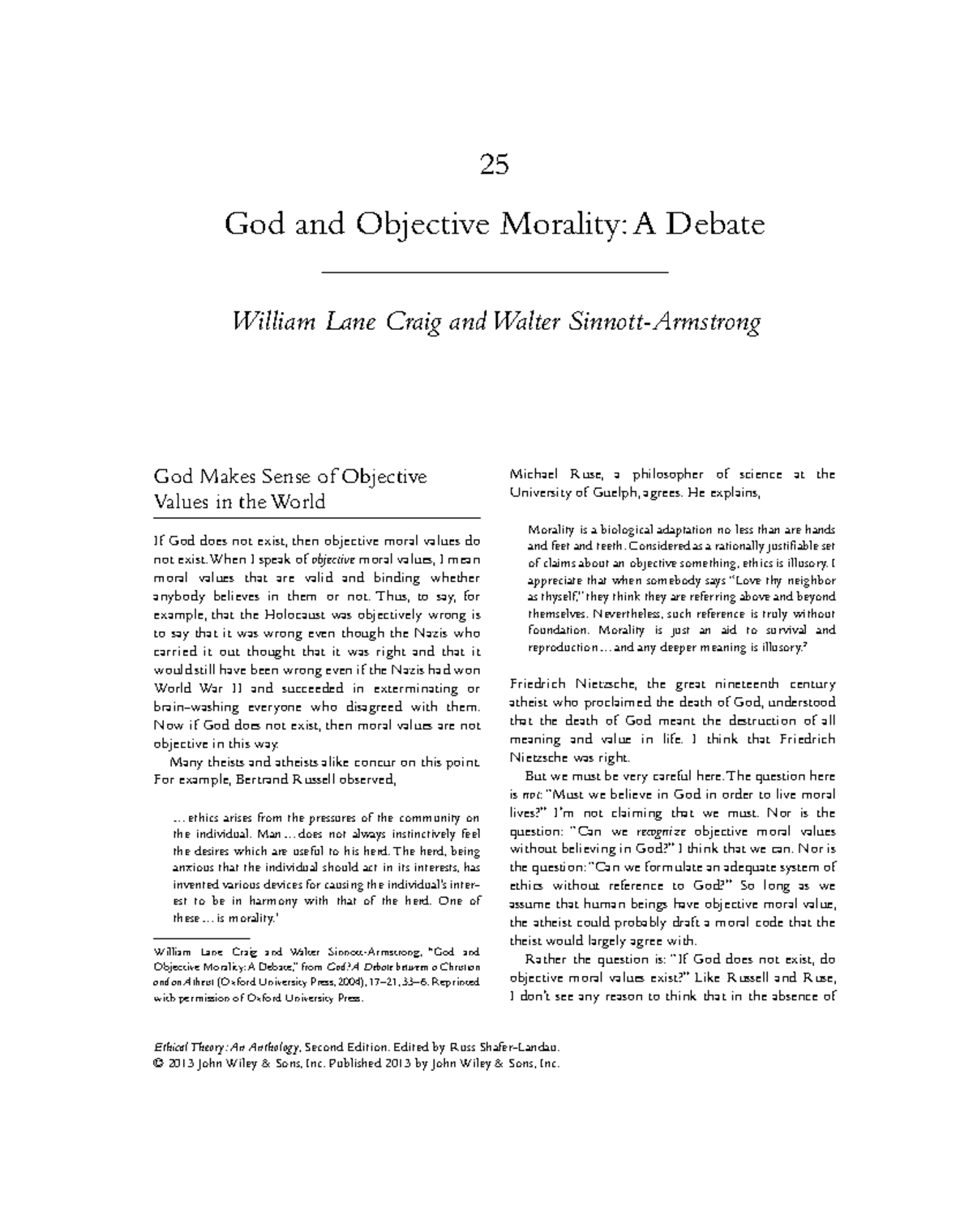 God and Objective Morality: A Debate (PHIL 101) on Ethical Foundations ...