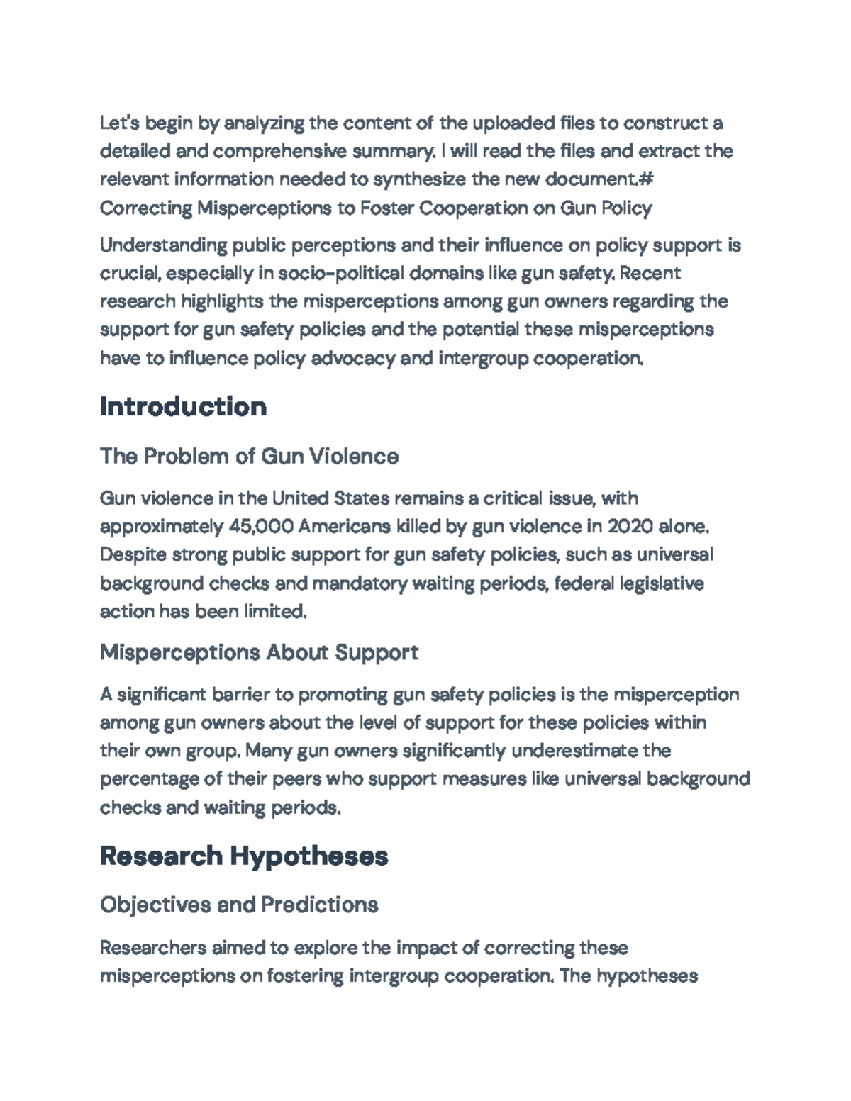 Correcting Misperceptions to Enhance Gun Policy Cooperation and Support ...
