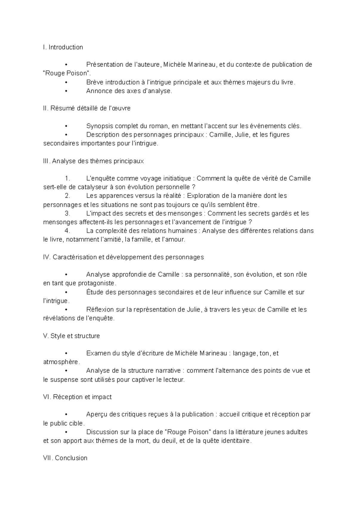 Analyse détaillée du livre "Rouge Poison" - Étude thématique et ...
