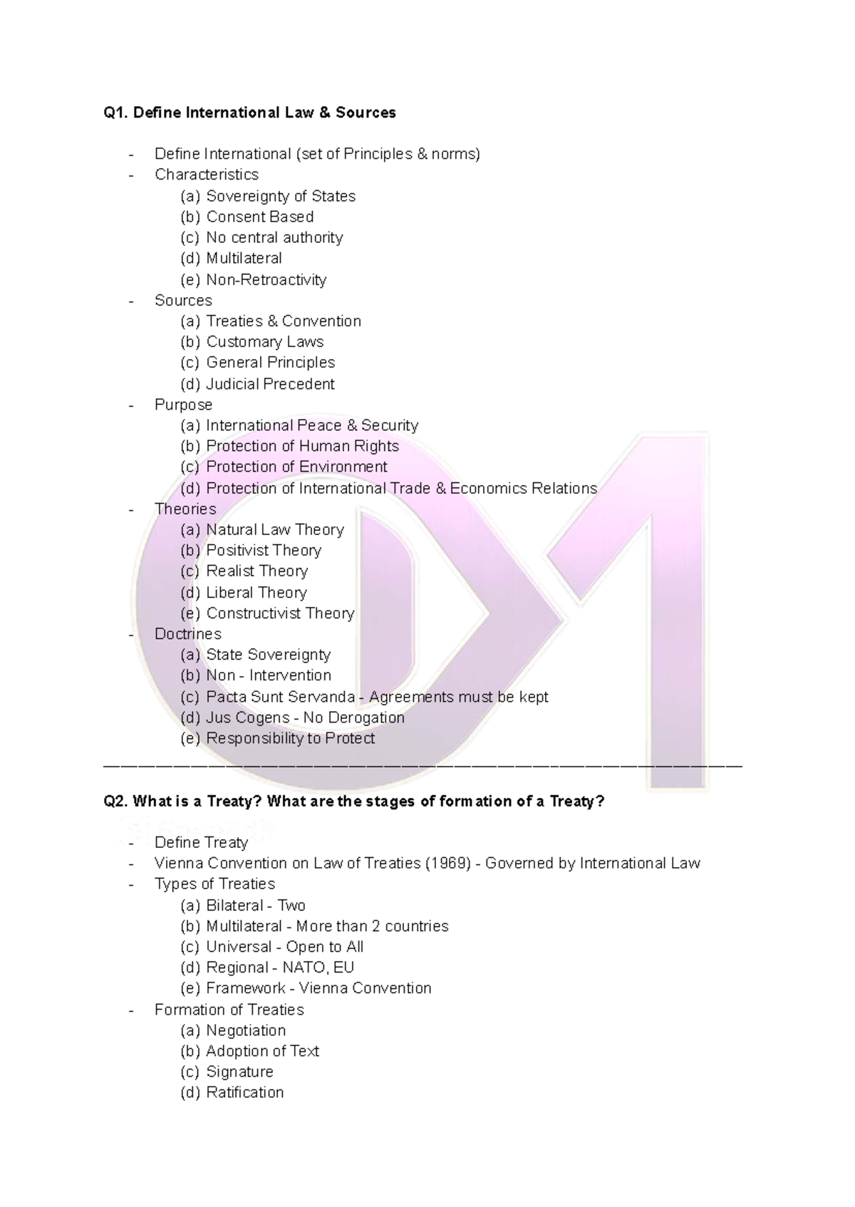 Public International Law Short Notes (PIL 101) - Studocu