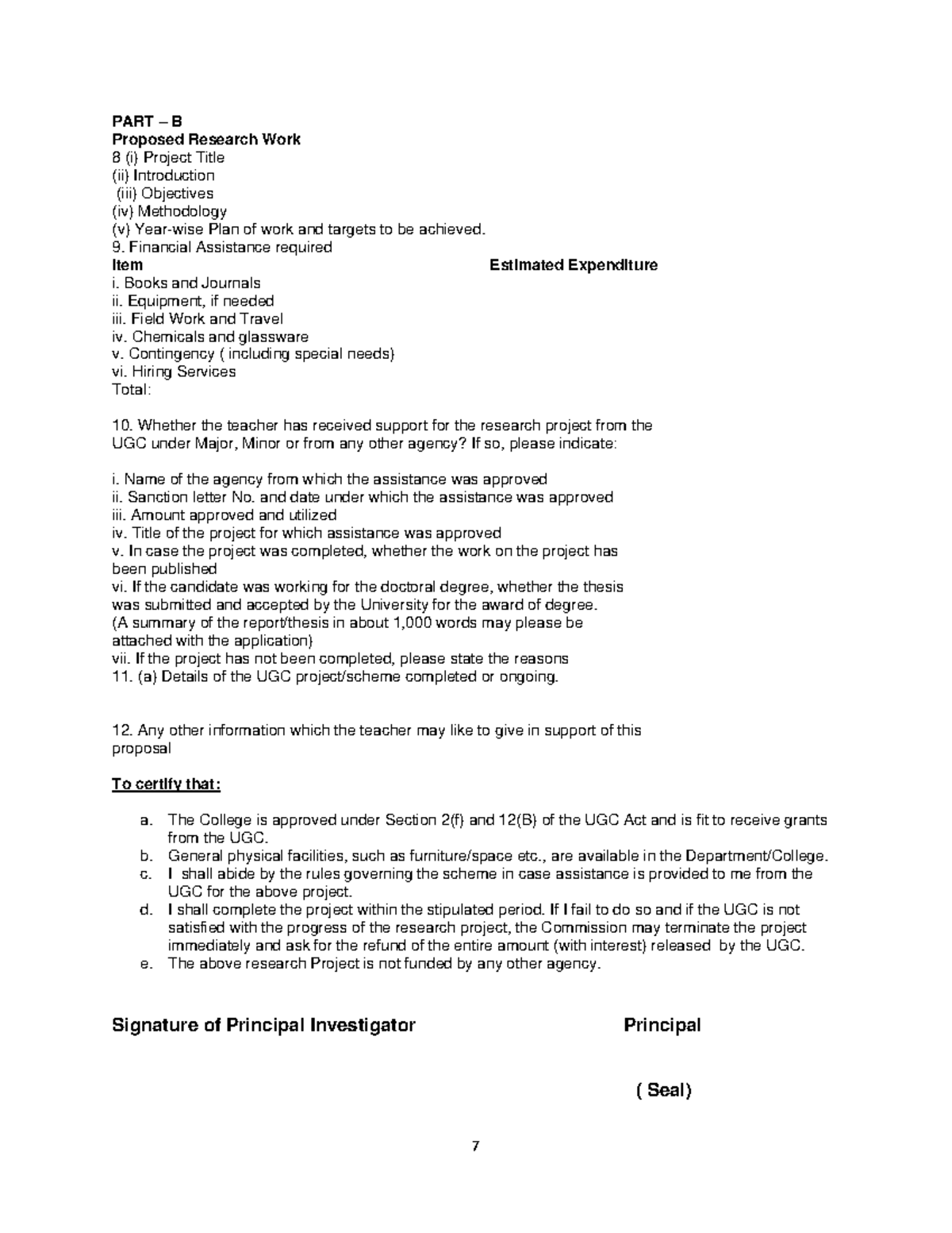 UGC MRP Proposal Format: Research Project Guidelines and Financials ...