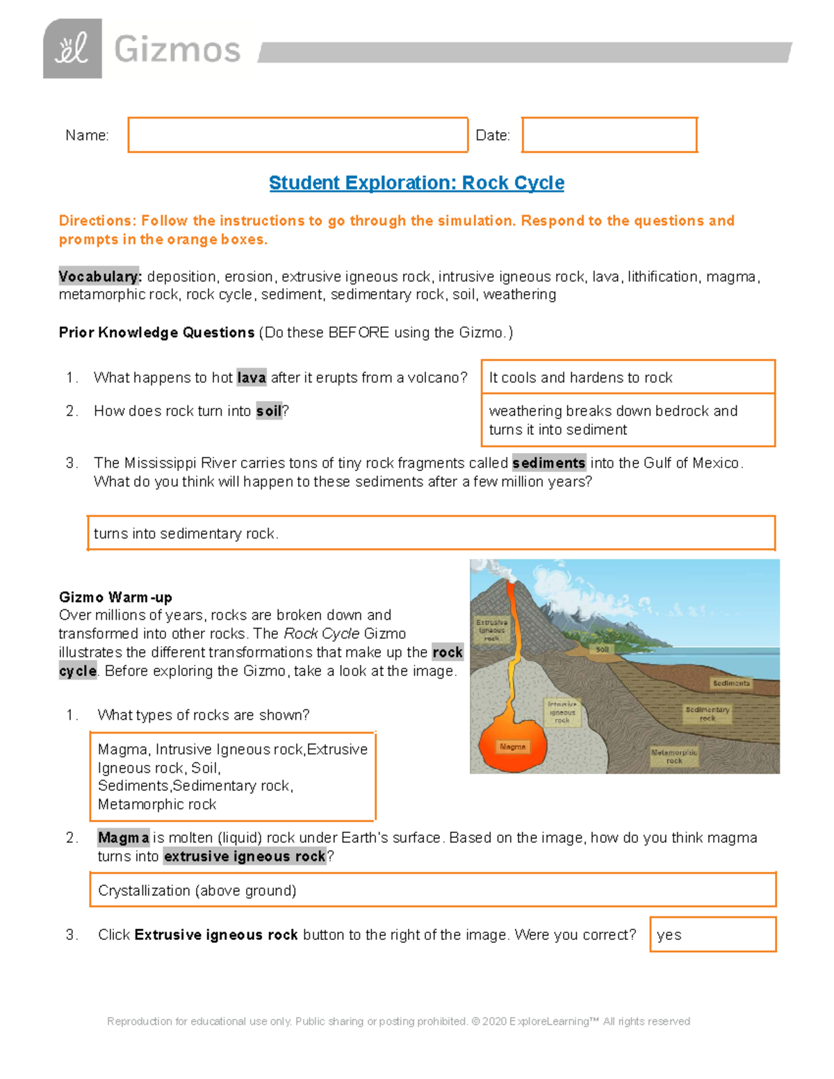 Rock Cycle Gizmo Exploration Guide (Science 101) - Studocu