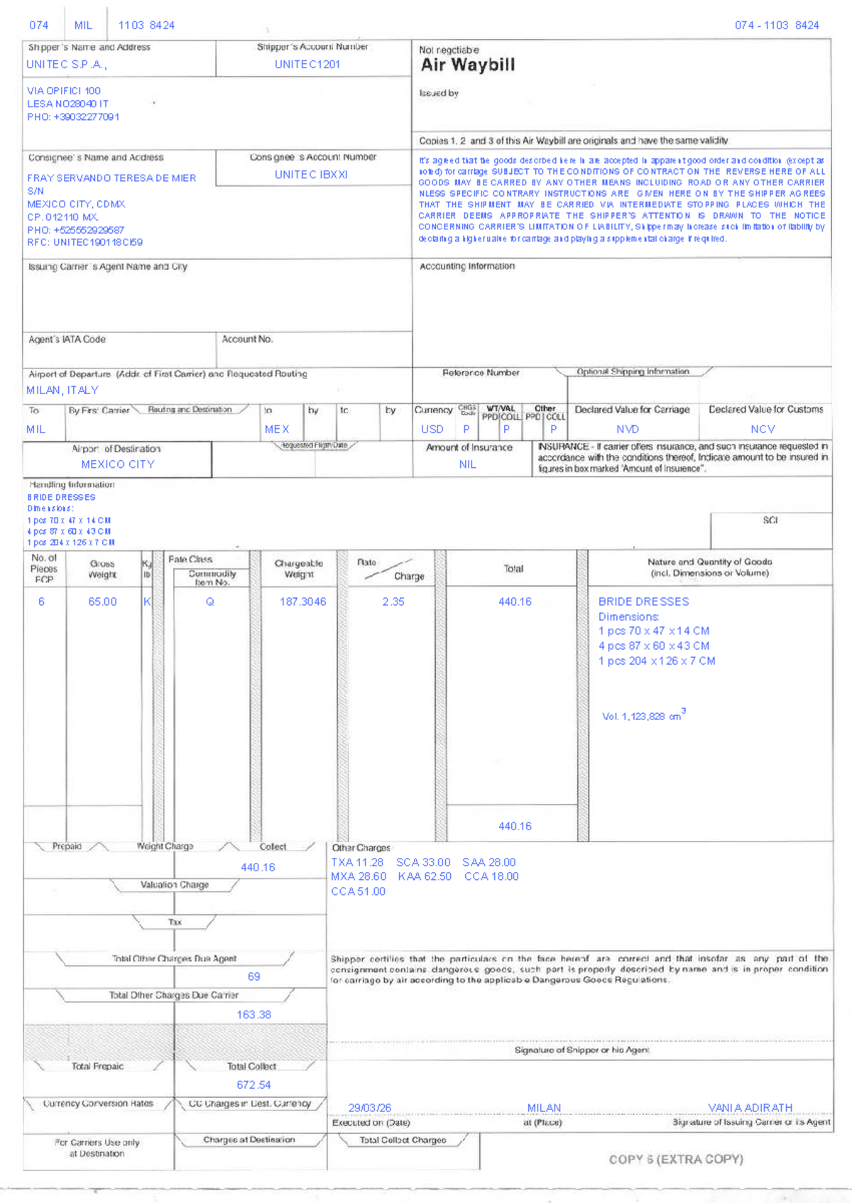 074 MIL 1103 8424 UNITEC Shipping Agreement and Conditions - Studocu
