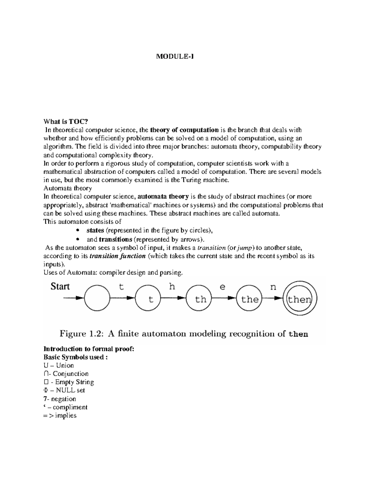 Theory of Computation (TOC) - Overview and Key Concepts - Studocu