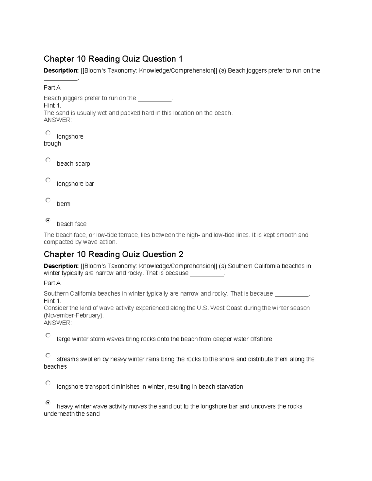 Geology Course: Chapter 10 Reading Quiz & Key Concepts Review - Studocu