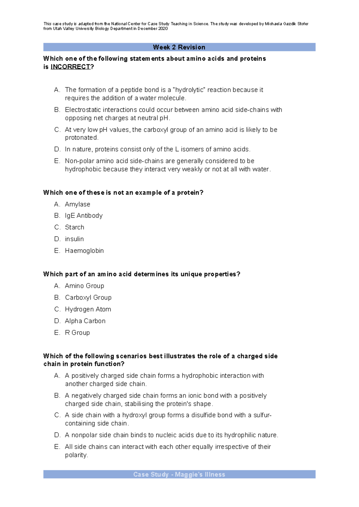 Case Study: Protein Structure & Function in Cystic Fibrosis (BIO 2020 ...