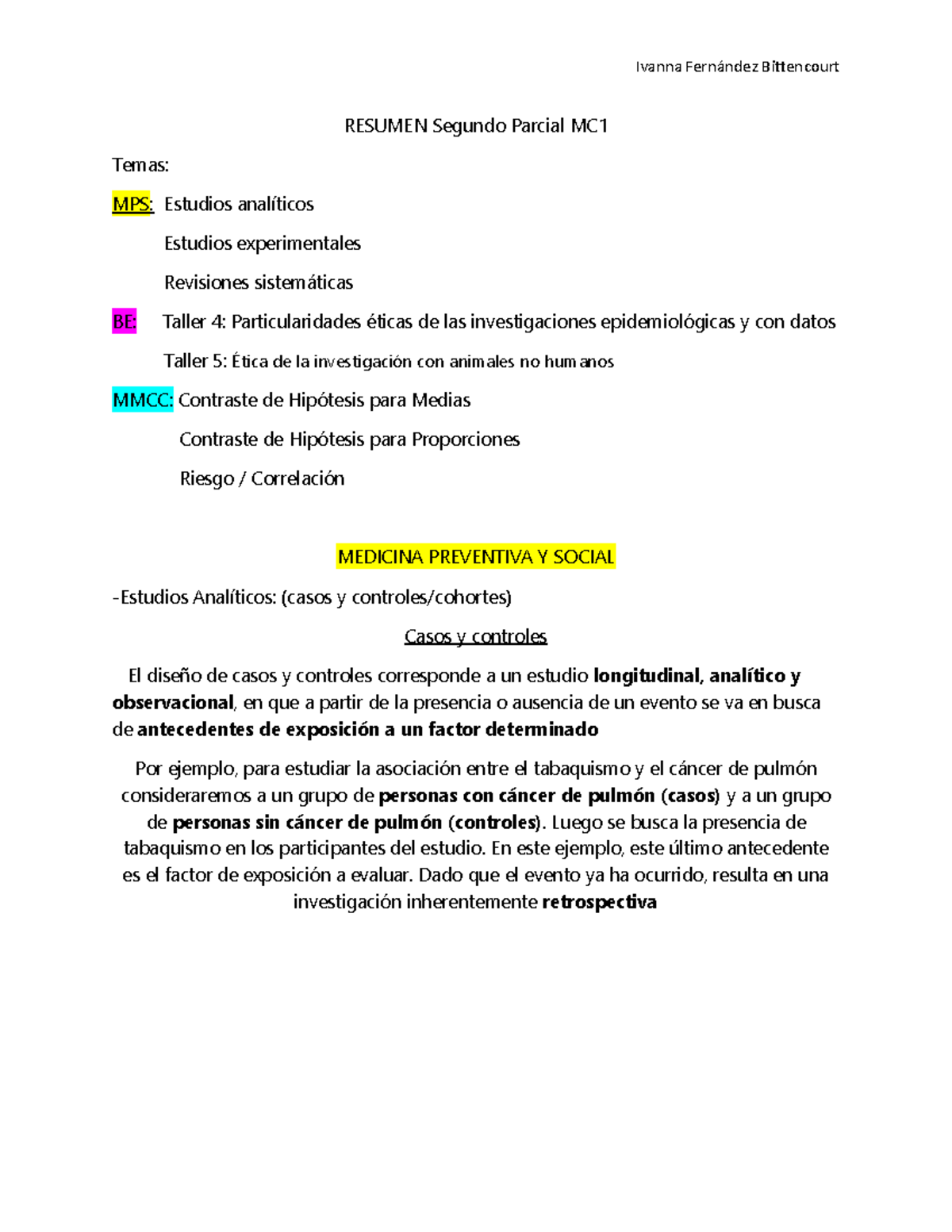 R Resumenmmcc.BE.MSP Segundo Parcial MC1 - RESUMEN Segundo Parcial MC Temas: MPS: Estudios - Studocu