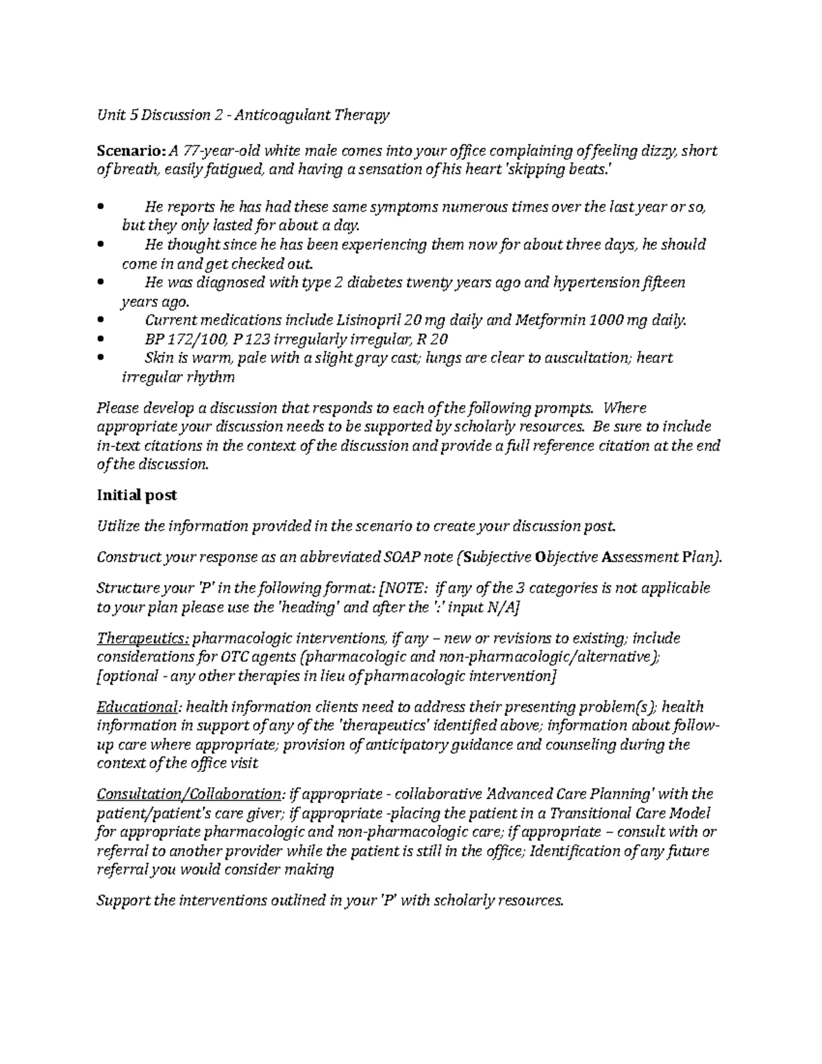 WEEK 4 SOAP NOTE Annual physical - Annual Physical Examination: Adult Kimberly Kay Marin United ...