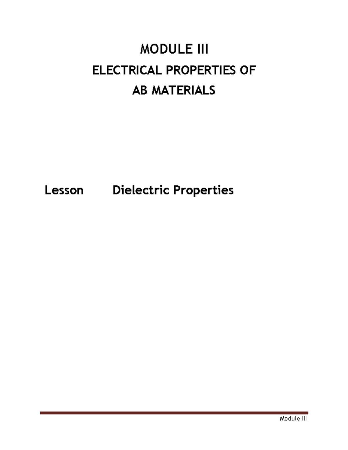 Electrical Properties of AB Materials: Dielectric Properties Lesson ...