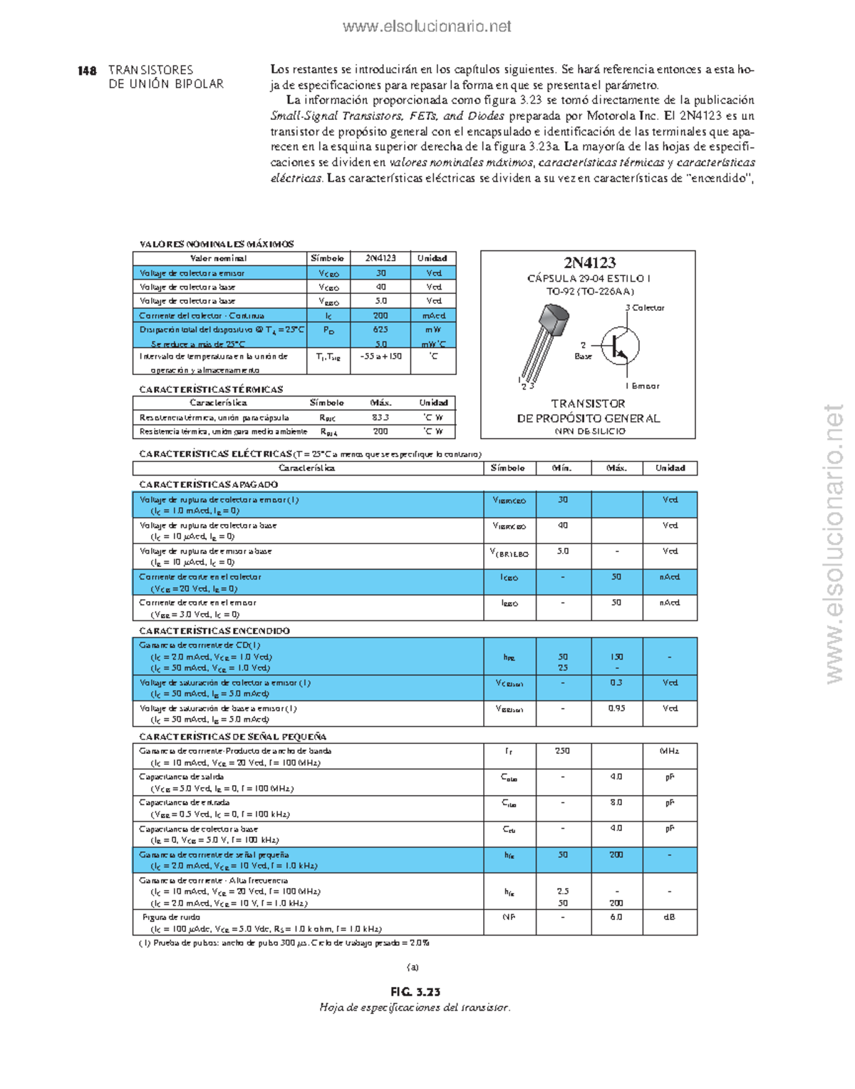 370809283 HOJA DE ESPECIFICACIONES TRANSISTORES BJT 2N4123 - Studocu