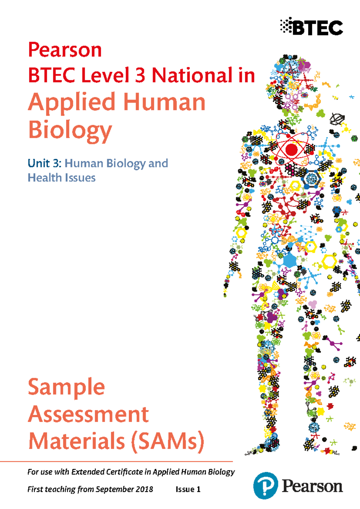 BTEC Level 3 Applied Human Biology Unit 3: Sample Assessment Materials ...