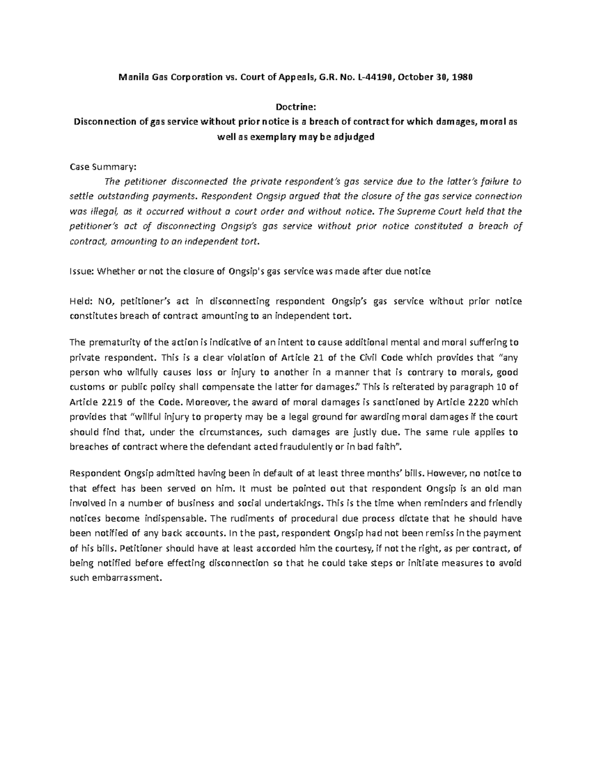 Manila Gas Corporationvs.Courtof Appeals,G.R - Manila Gas Corporation ...