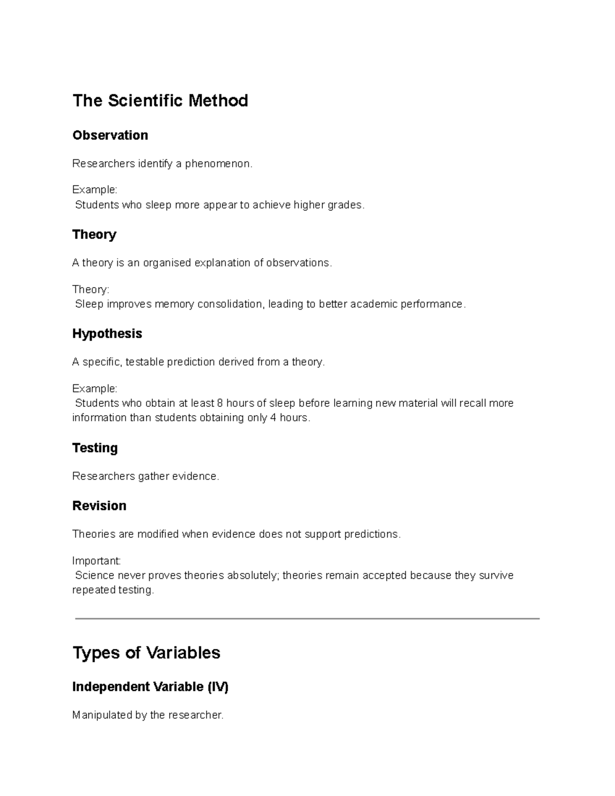 PSYC1002 Lecture Notes: The Scientific Method in Psychology - Studocu