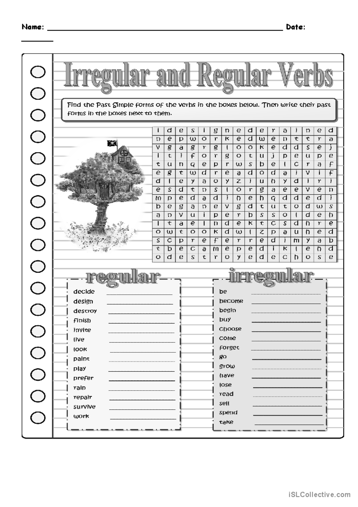 PAST Simple Regular & Irregular Verbs Activity for ESL Students - Studocu