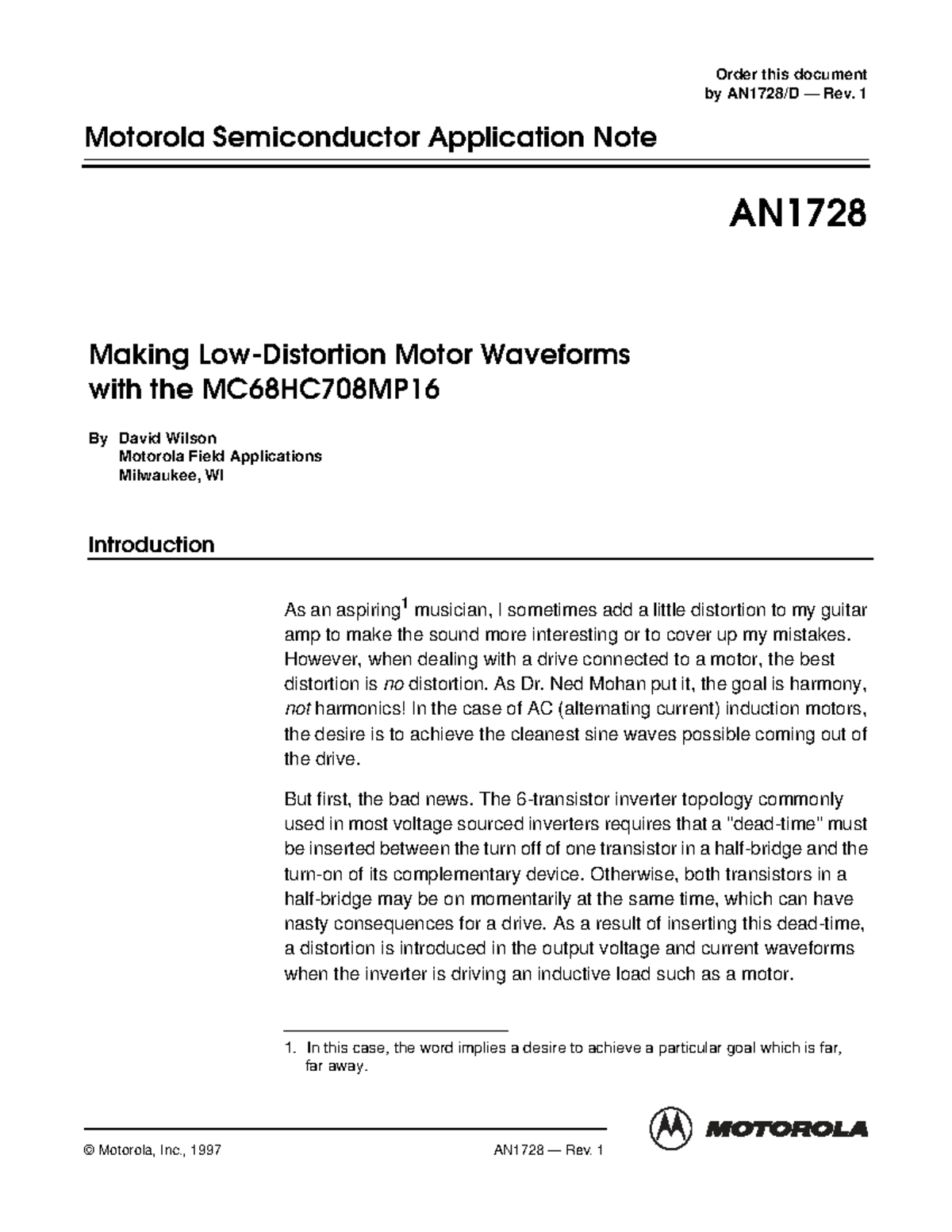 Motorola Application Note AN1728: PWM Distortion Correction Techniques ...