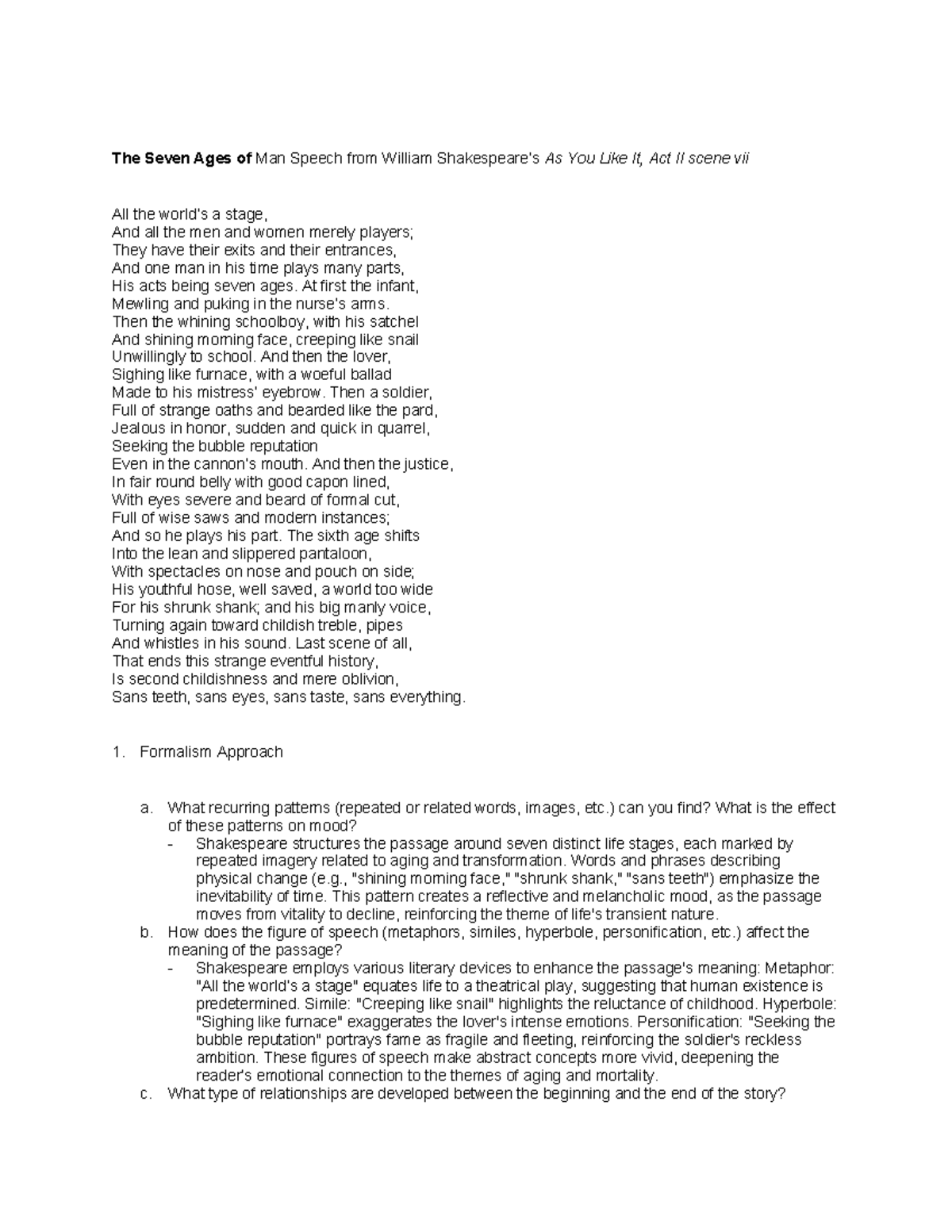 Seven Ages of Man Analysis: A Literary Perspective on Shakespeare's ...