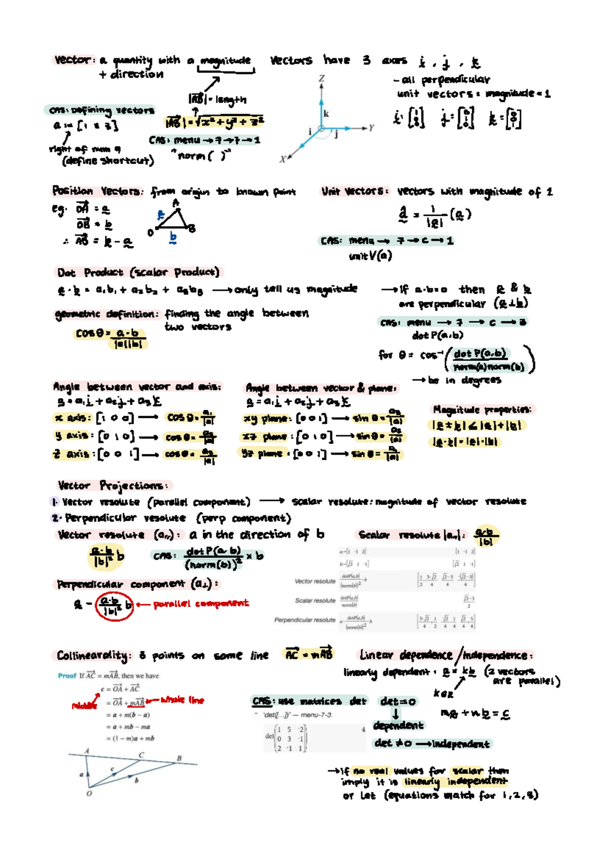 Vectors: Understanding Magnitude, Direction, and Projections in IAB1 - Studocu