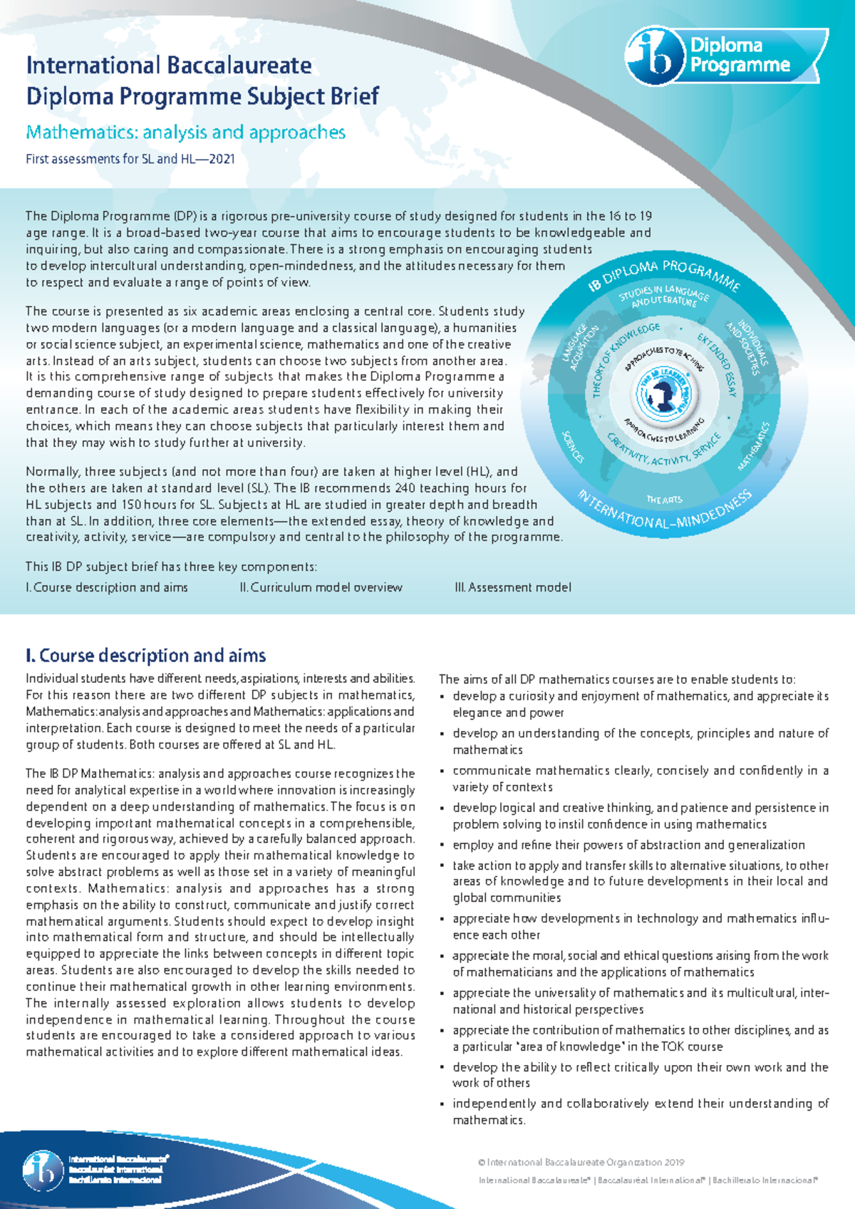 IB DP Math Analysis & Approaches: Course Overview & Aims - Studocu