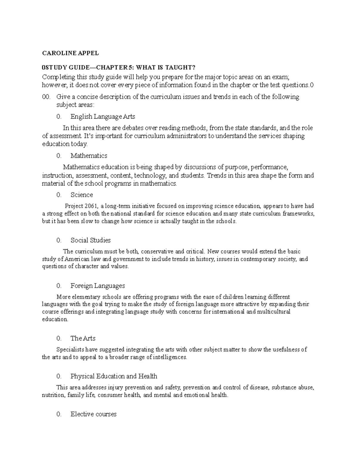 Chapter 5 Study Guide: Curriculum Issues & Trends in Education - Studocu