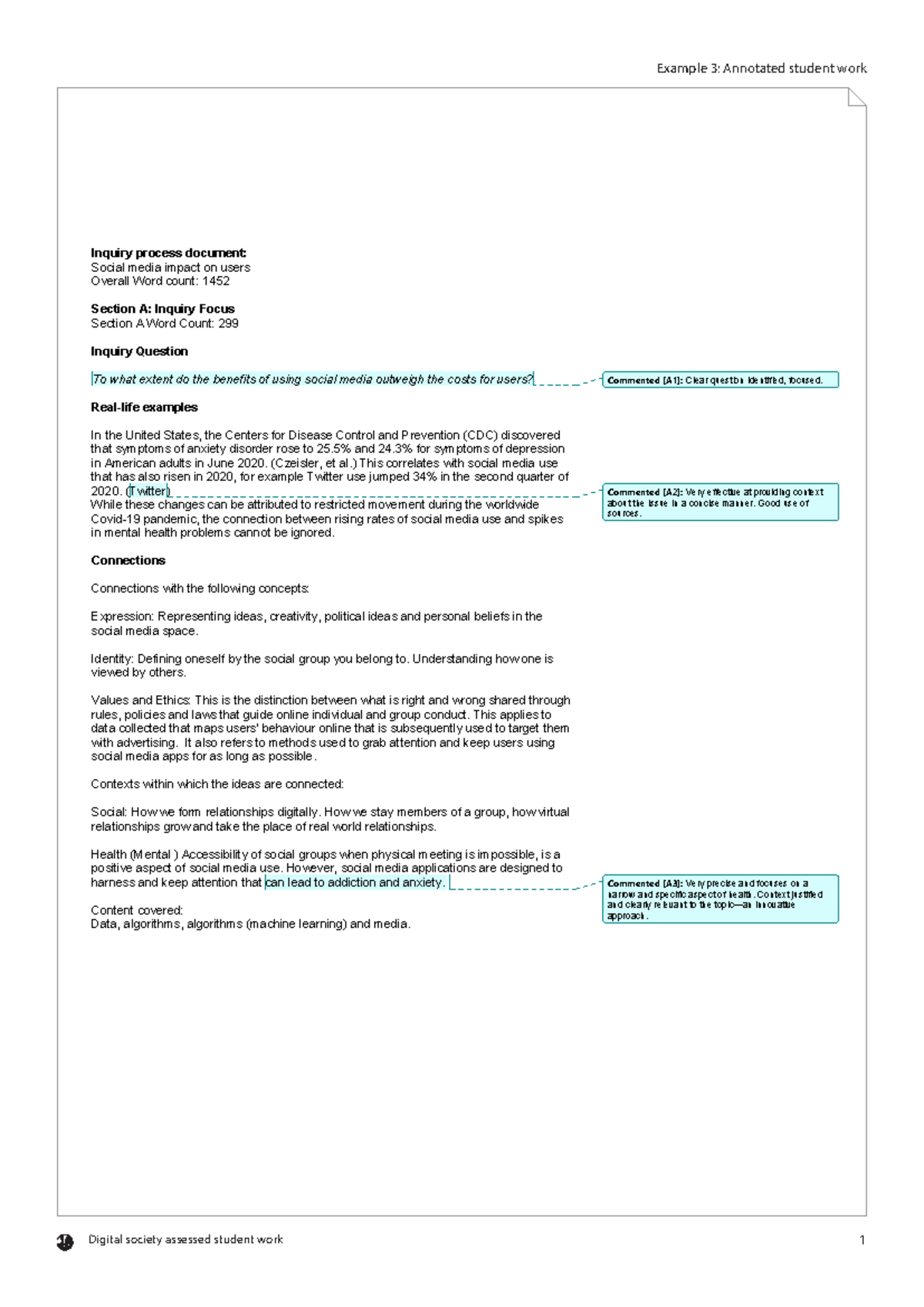 Annotated Student work copy - Digital society assessed student work ...