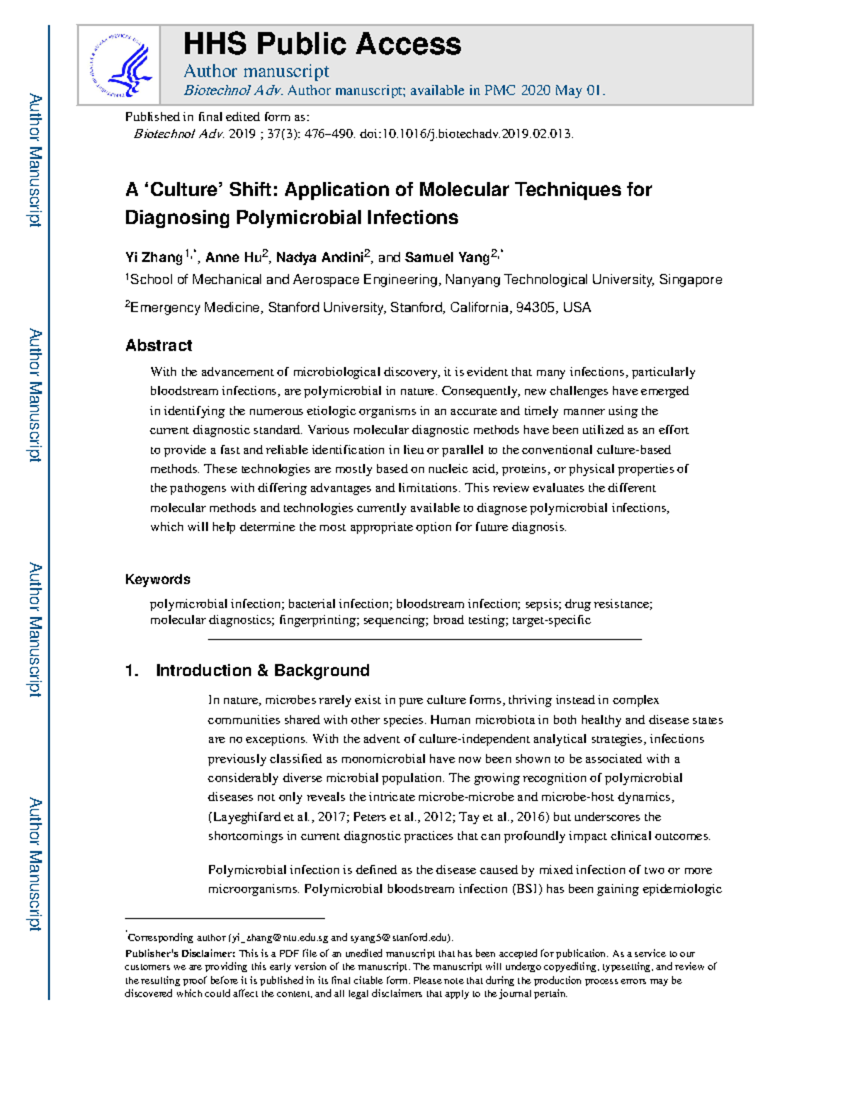 Molecular Techniques for Diagnosing Polymicrobial Infections in Sepsis ...