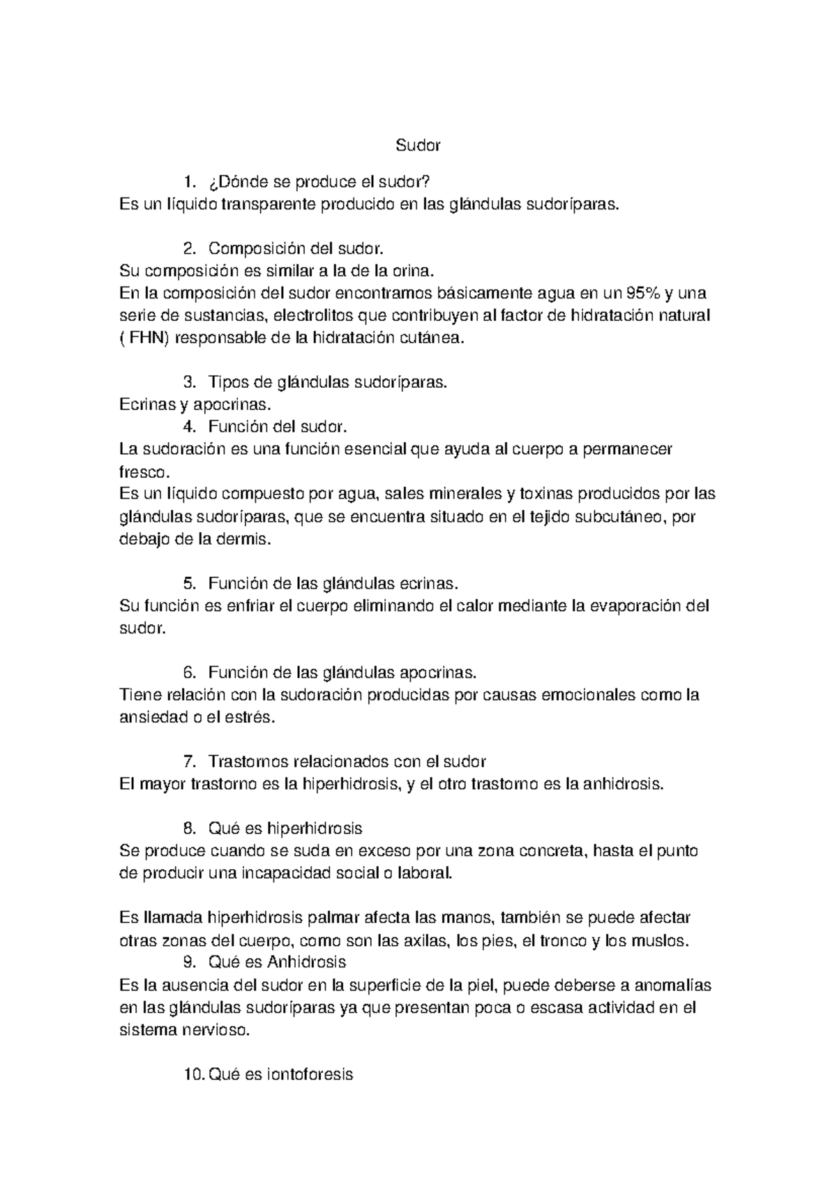 Guía sobre Sudor, Saliva, Esputo y Líquido Pleural: Composición y ...