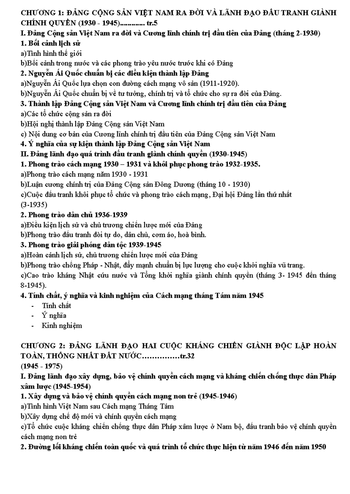 CHƯƠNG 1: ĐẢNG CỘNG SẢN VIỆT NAM VÀ QUÁ TRÌNH ĐẤU TRANH CHÍNH QUYỀN ...