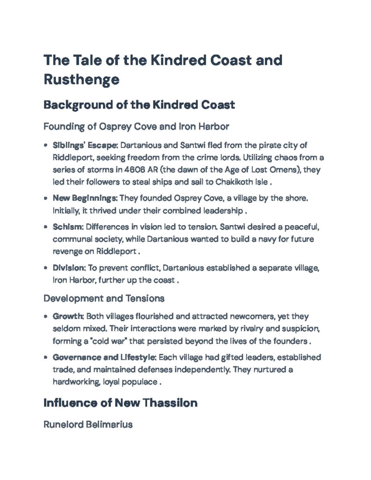 The Kindred Coast: Osprey Cove, Iron Harbor, and Rusthenge Saga - The ...