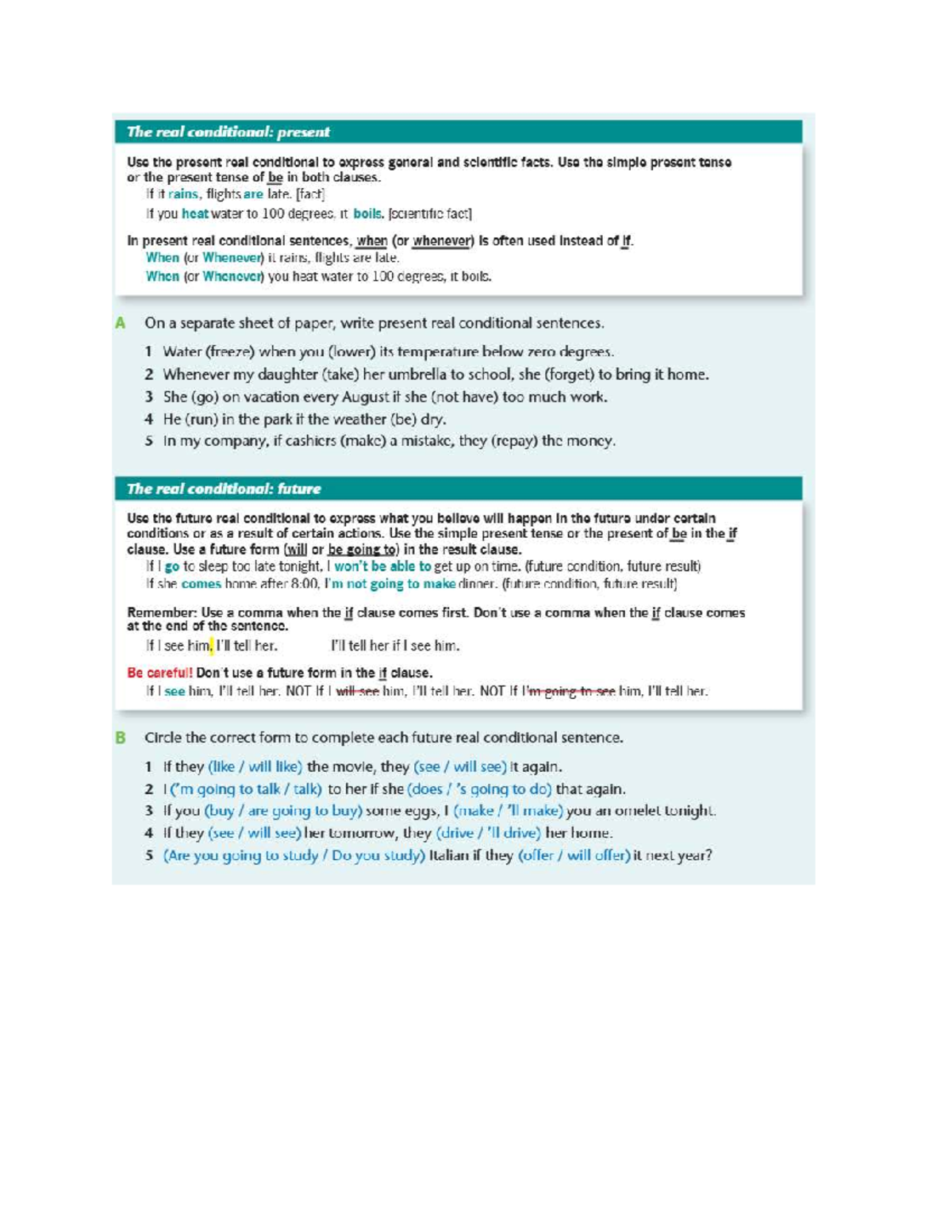 Conditional Grammar: Present, Future, and Past Unreal (ENG 101) - Studocu