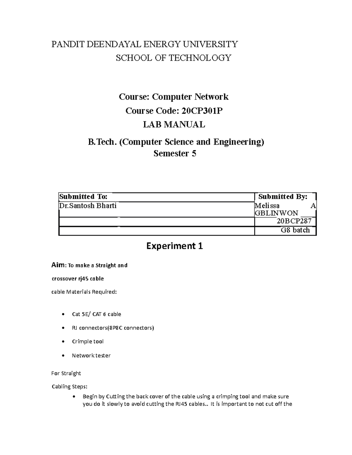 20BCP287 Computer Network LAB Manual - PANDIT DEENDAYAL ENERGY ...