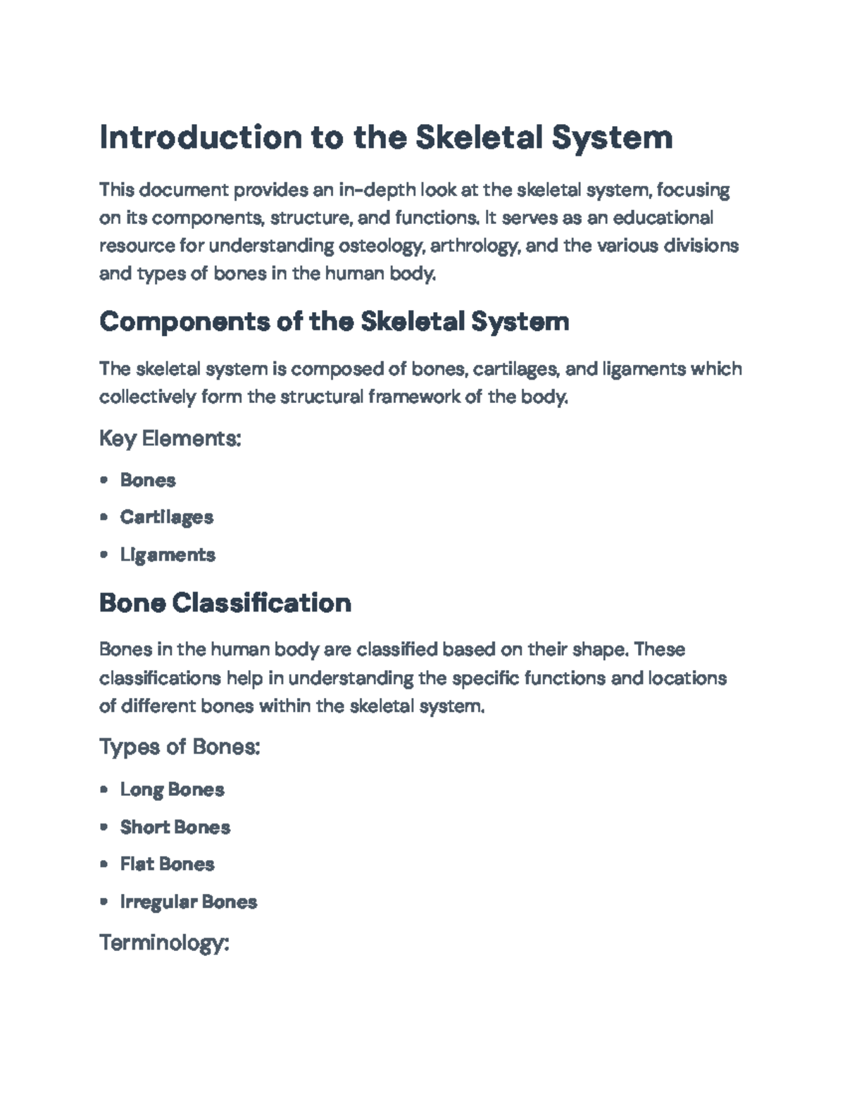 Introduction to the Skeletal System: Anatomy & Functions Overview ...